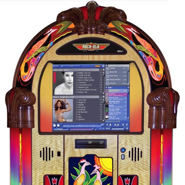 Rock-Ola Peacock Music Center Jukebox | Game Room Guys Rock-Ola Peacock Music Center Jukebox | Game Room Guys