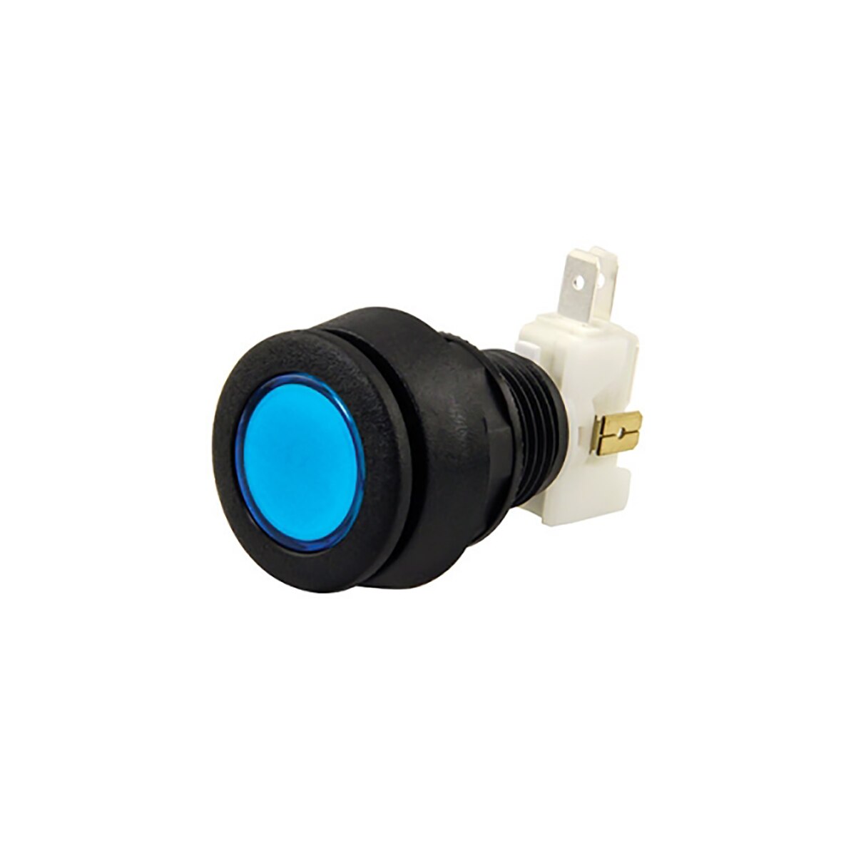 Small Blue Round Illuminated Pushbutton | Game Room Guys