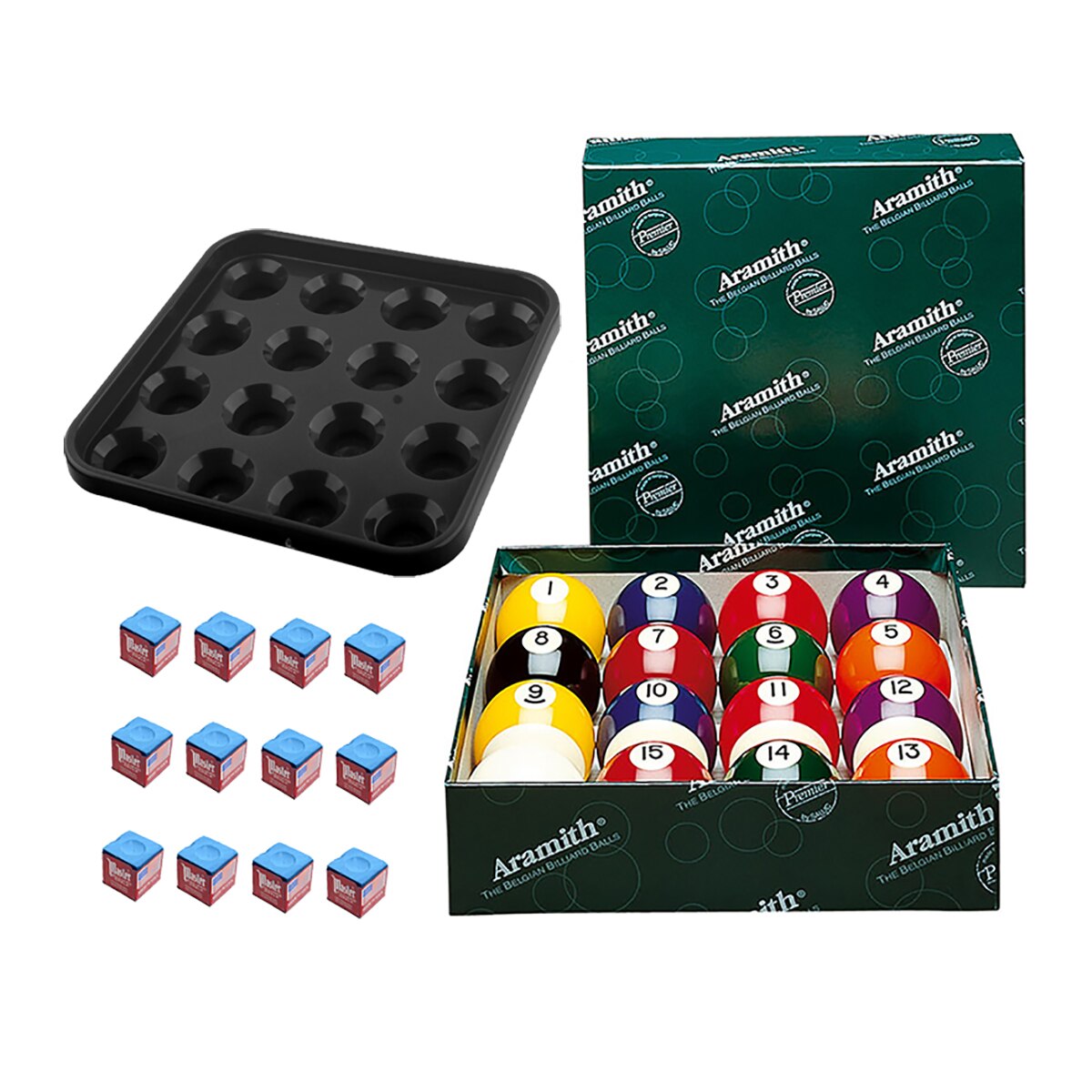 Premier Billiard Balls with 12 Master Chalk | Game Room Guys