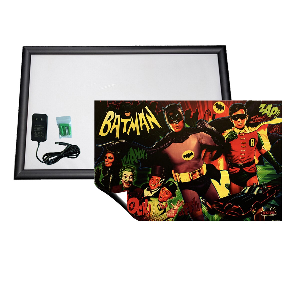 Stern Batman 66 Pinball Translite - Black Frame | Game Room Guys